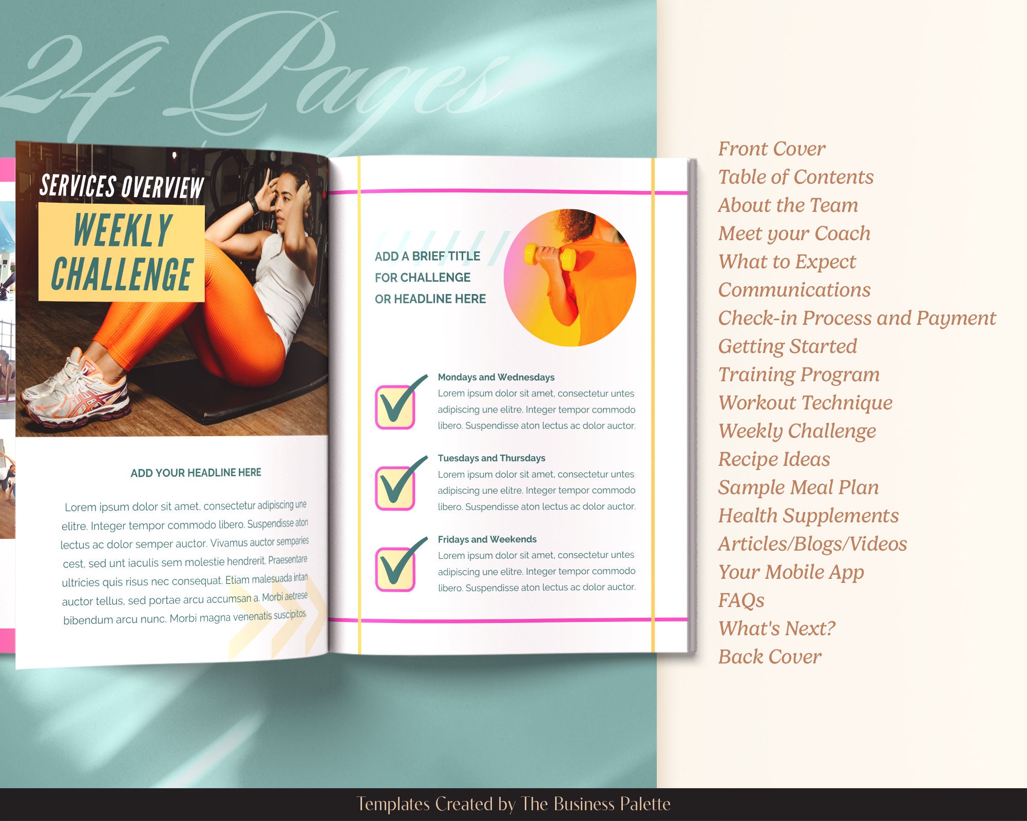 Fitness Welcome Packet | Customizable in Canva | 24 Pages Template ...