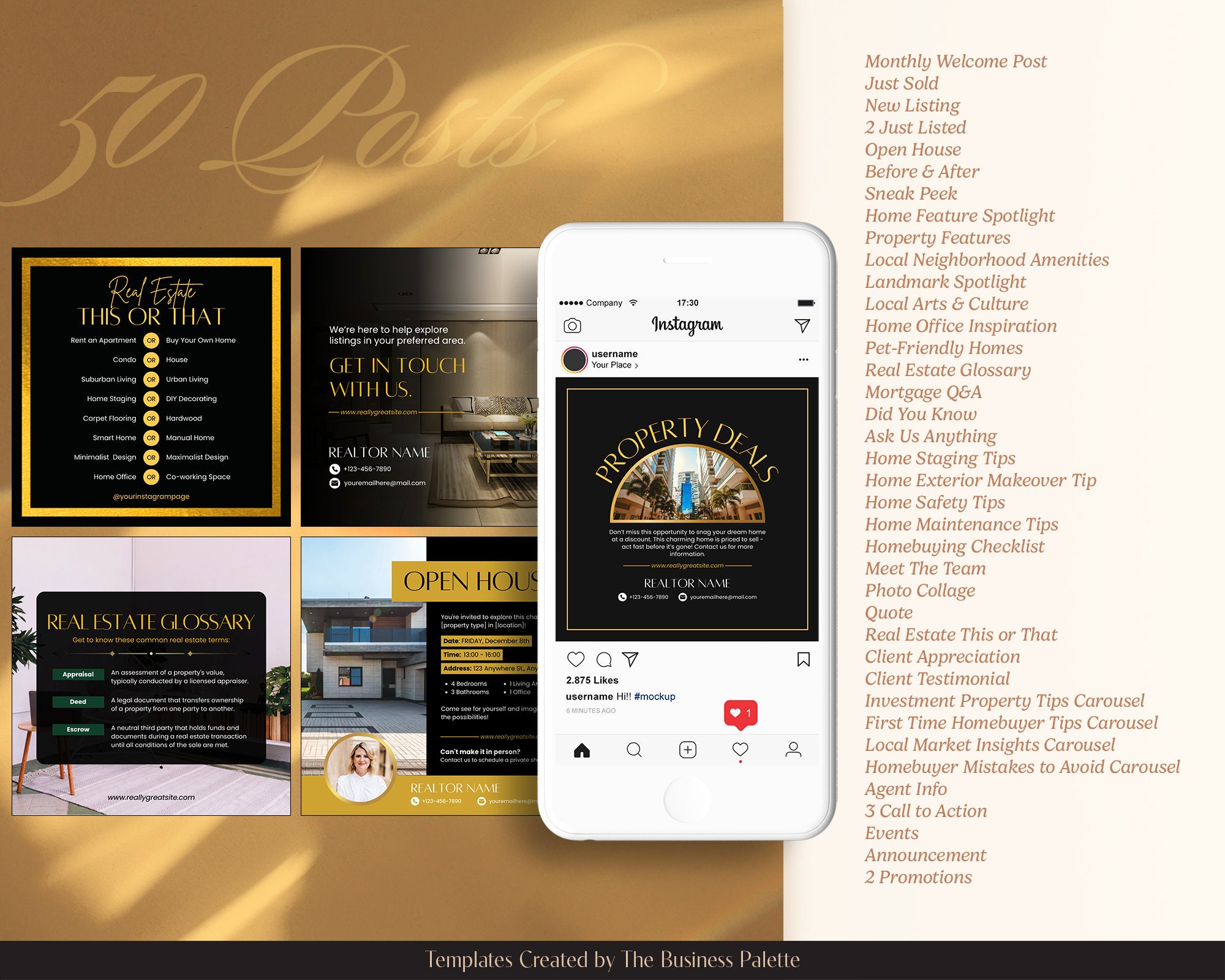 Luxury Real Estate Instagram Posts | Customizable in Canva | 50 ...