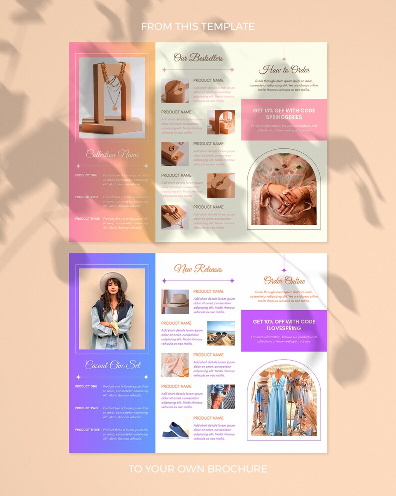 Trifold Brochure for Luxury Shops and Boutiques Customizable - Etsy
