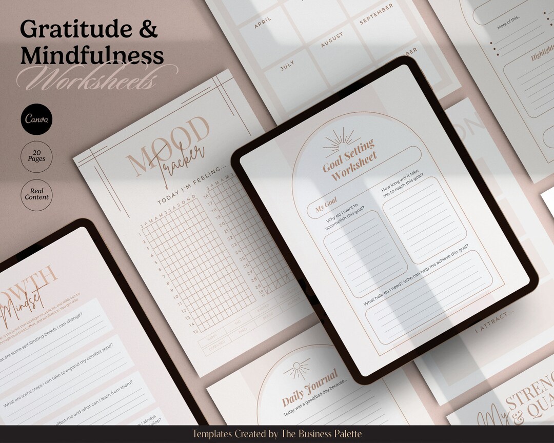Gratitude & Mindfulness Worksheets | Ready-to-use PDF | Customizable in ...