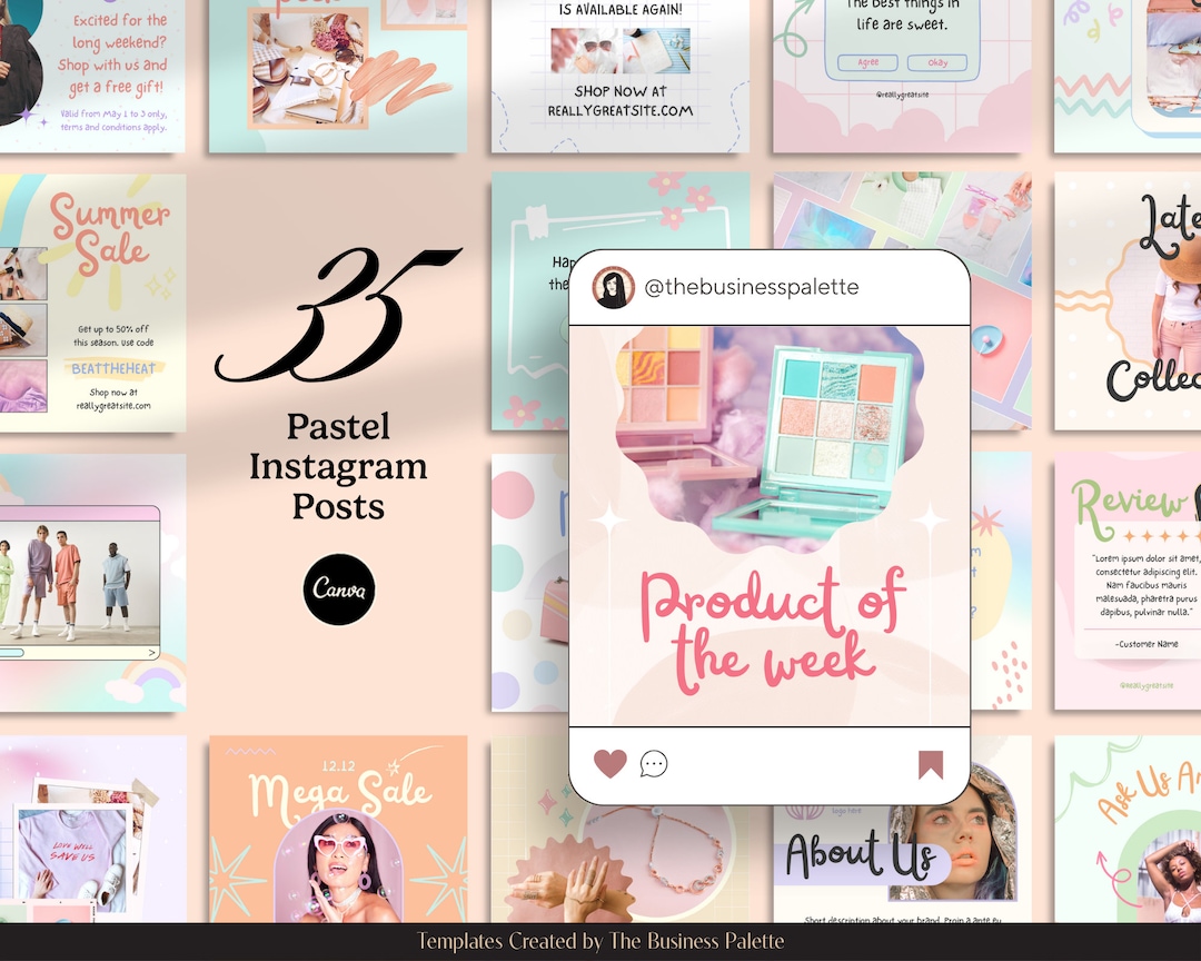 35 Pastel Instagram Posts for Boutique Businesses | Customizable in ...