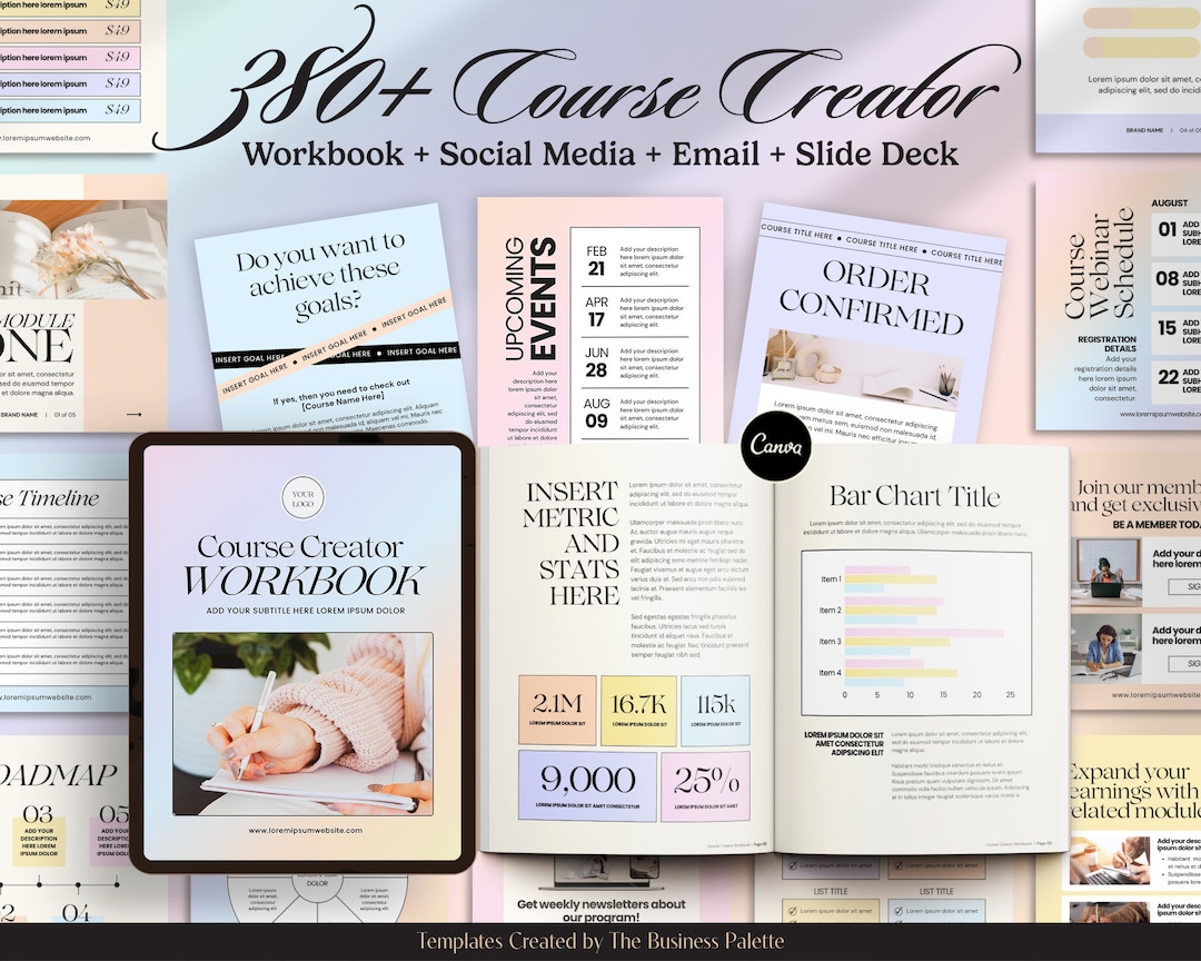 Bundle of Course Creator Templates | Edit in Canva | Workbook + Posts ...