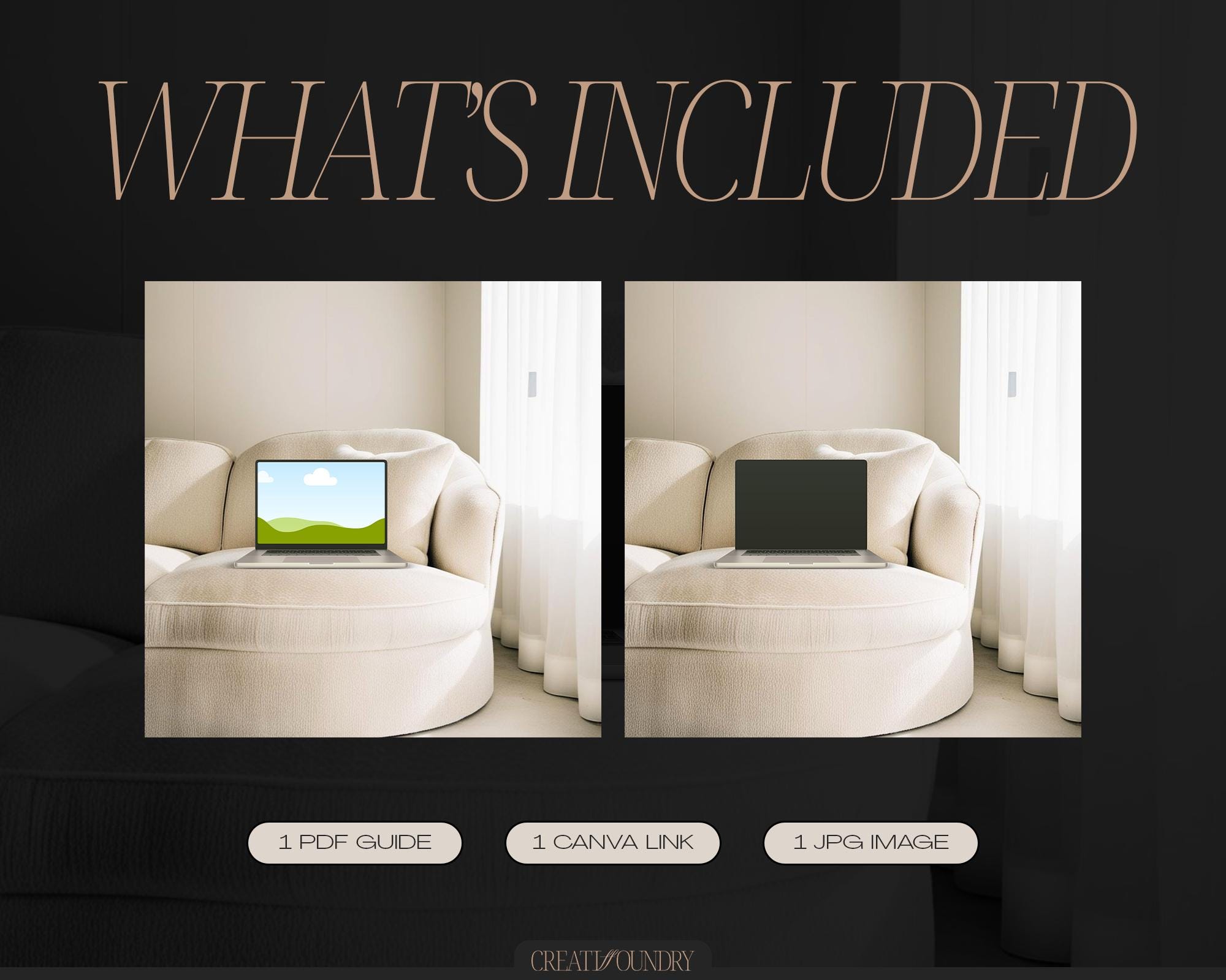 Canva MacBook Mockup Template | Elegant Laptop Device | Minimal ...