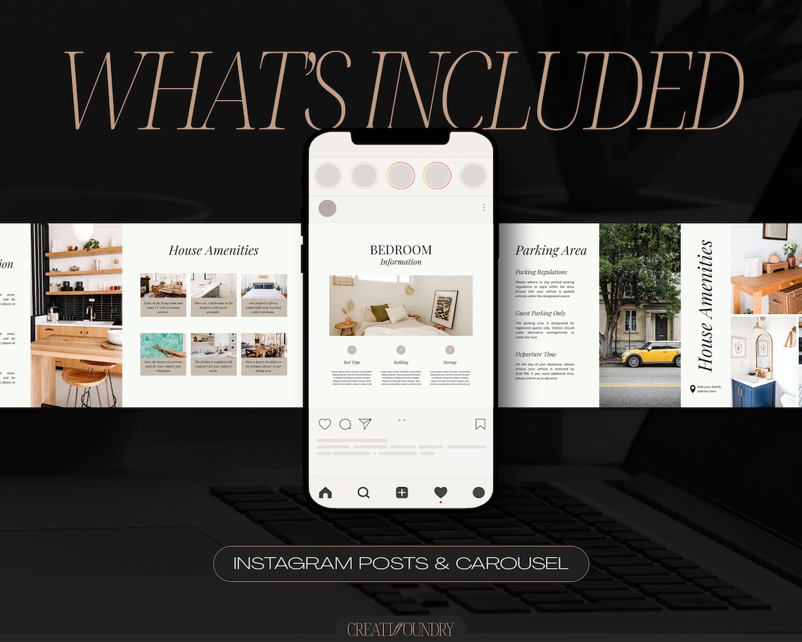Airbnb Instagram Posts | Customizable in Canva | 100 Templates | 1080 X ...