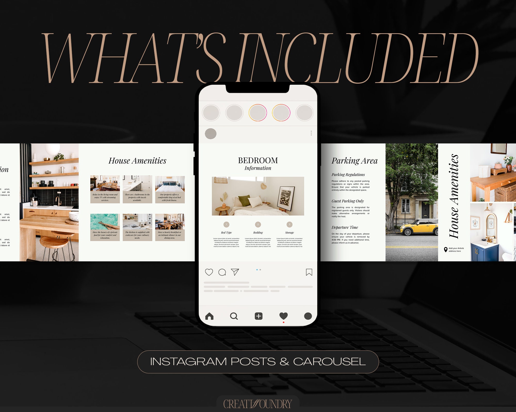 Airbnb Instagram Posts | Customizable in Canva | 100 Templates | 1080 X ...