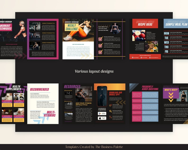 Vibrant Fitness Welcome Packet | Canva Templates | 24 Pages | Letter ...