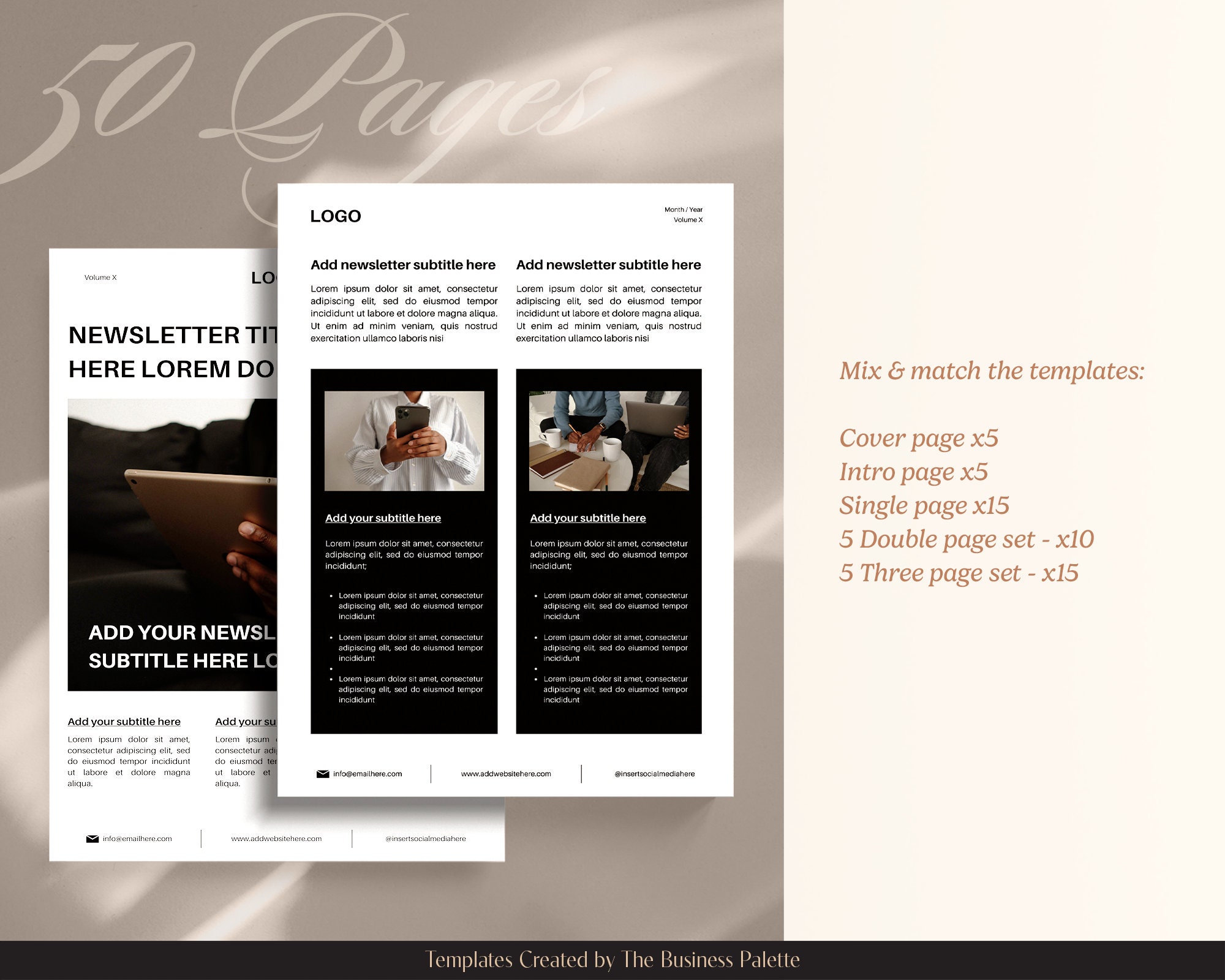 Small Business Newsletters Bundle | Customizable in Canva | 50 Pages ...