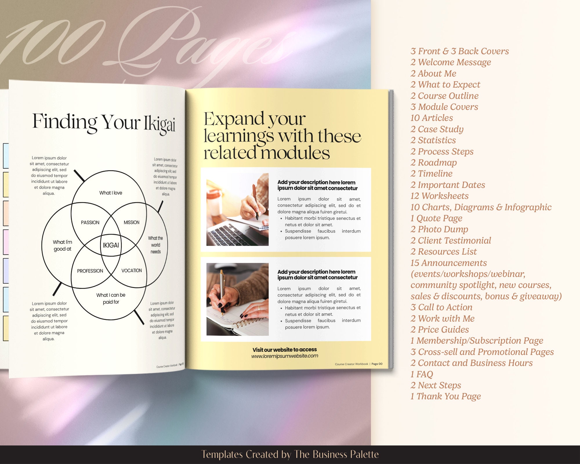 IRIS Course Creator Workbook Customizable in Canva 100 Pages Template ...