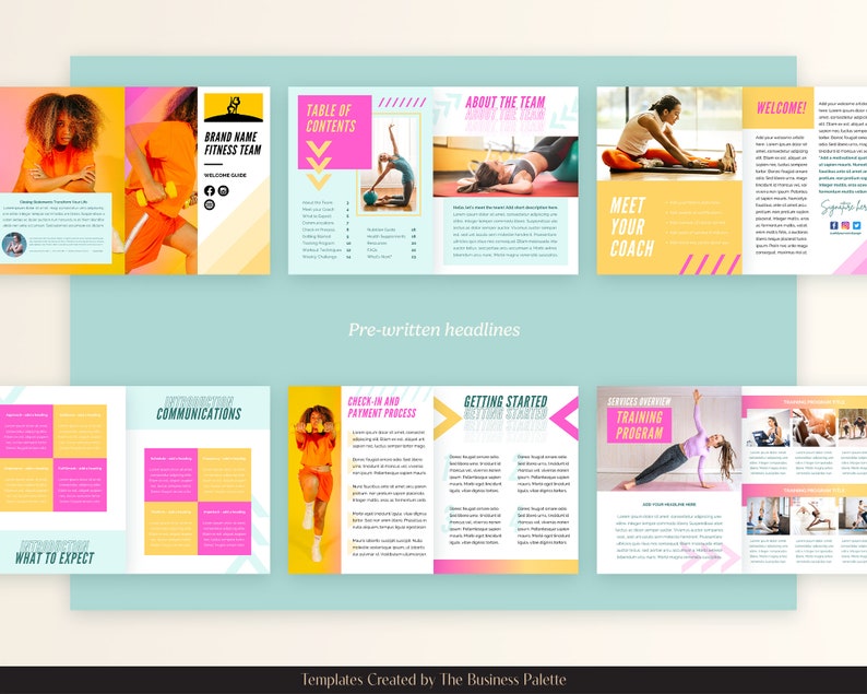Fitness Welcome Packet | Customizable in Canva | 24 Pages Template ...
