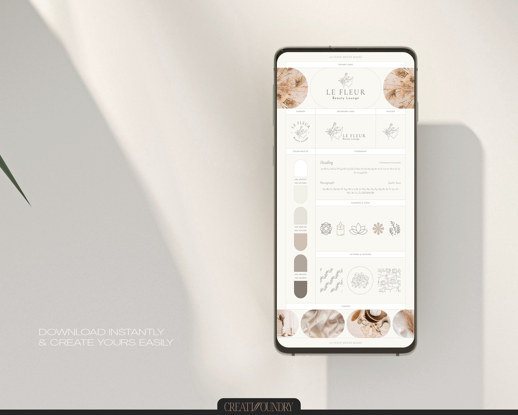 Neutral Brand Board | Canva Template | Premade Branding Kit | Fully ...