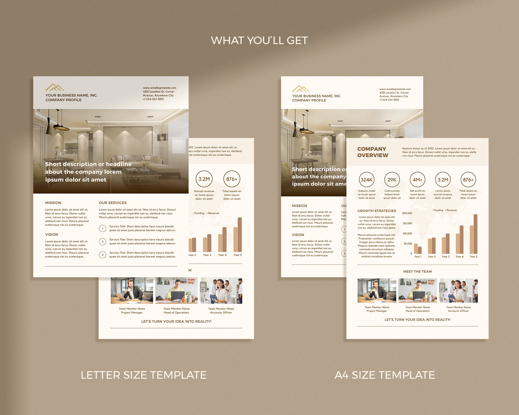 Company Profile Brochure | Customizable in Canva | 2 Pages Template ...