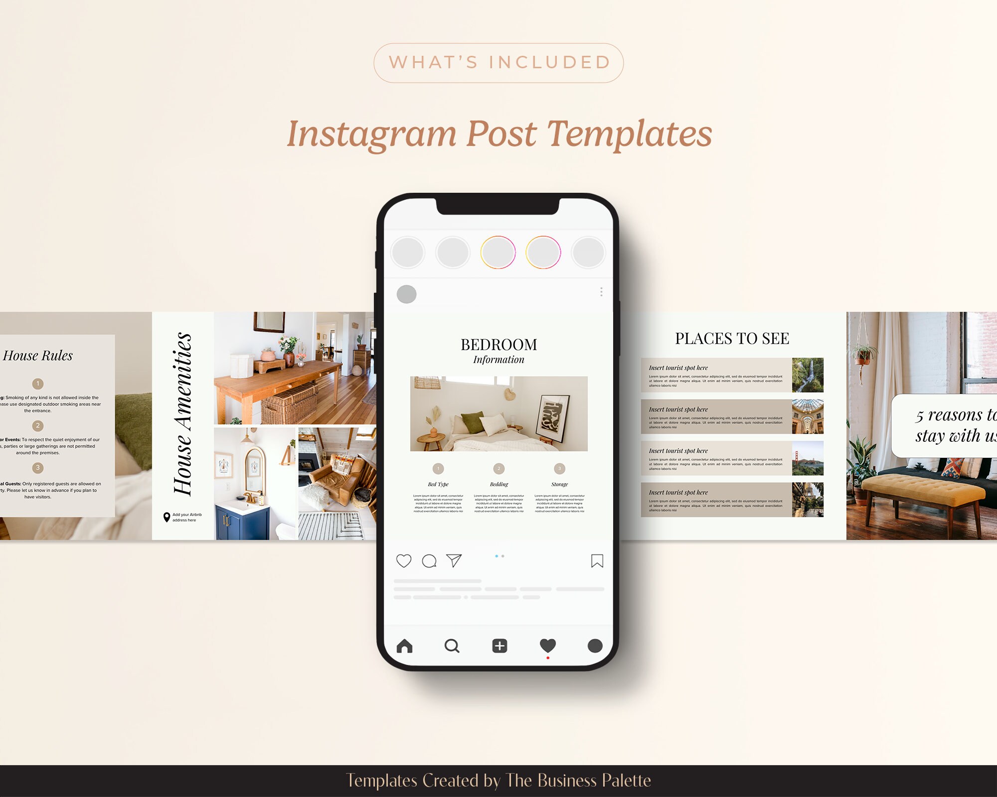 Airbnb Instagram Posts Customizable in Canva 100 Templates 1080 X 1080 ...