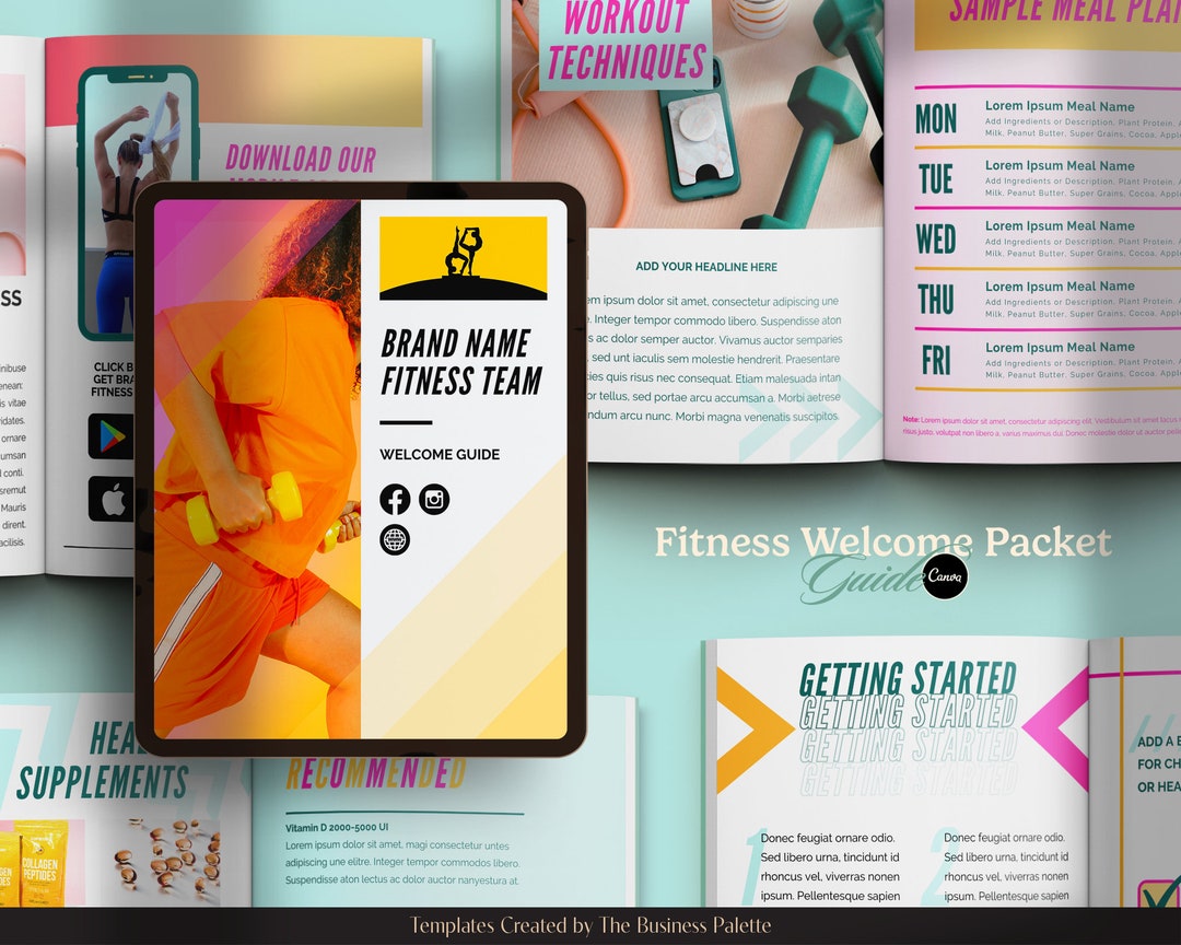 Fitness Welcome Packet | Customizable in Canva | 24 Pages Template ...