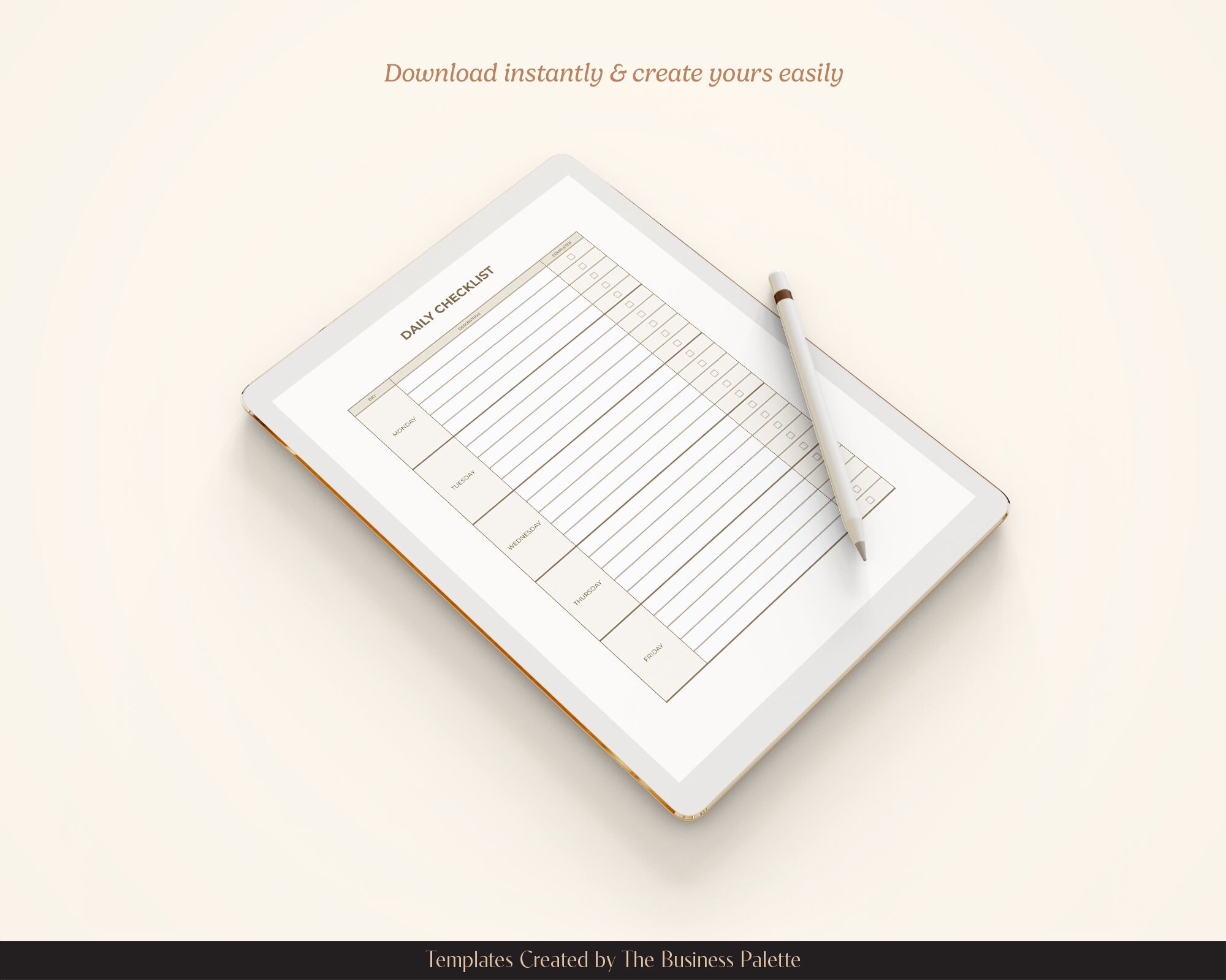 Daily Checklist Template | Fillable in Adobe Acrobat | Fully ...
