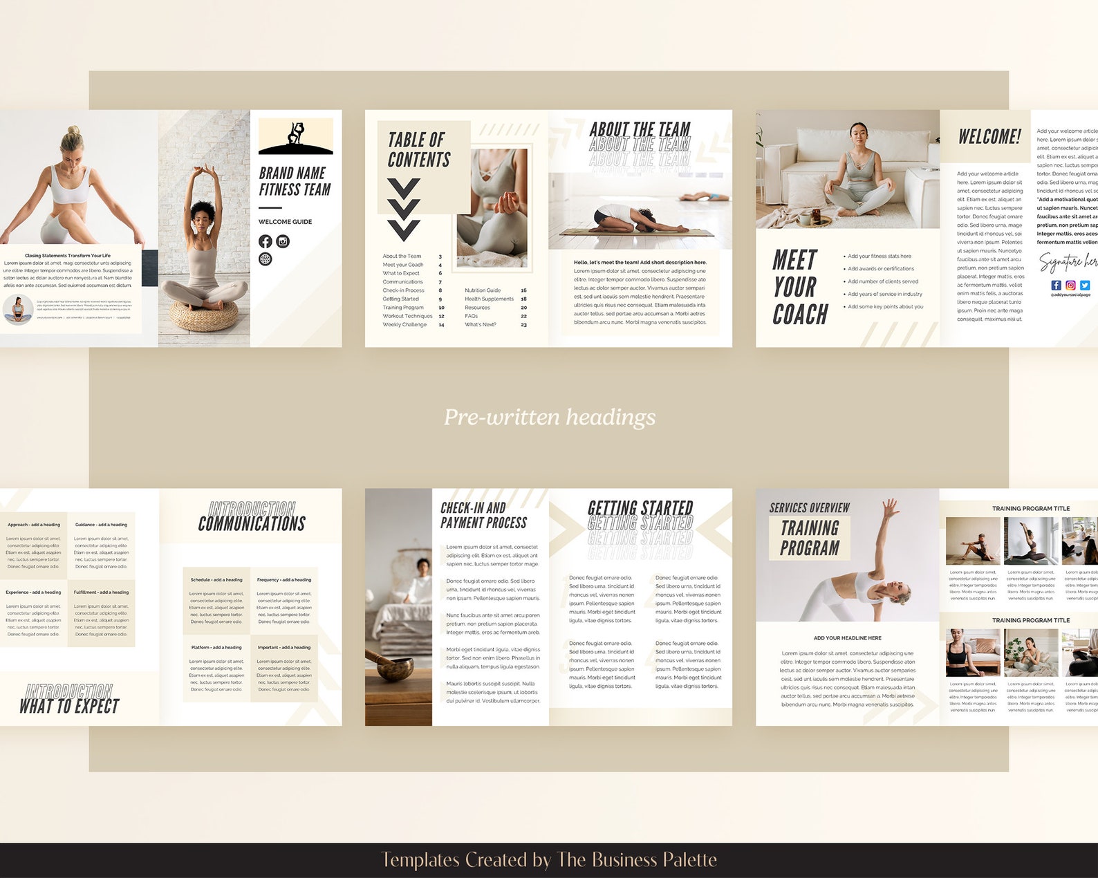 Neutral Fitness Welcome Packet | Canva Templates | 24 Pages | Letter ...
