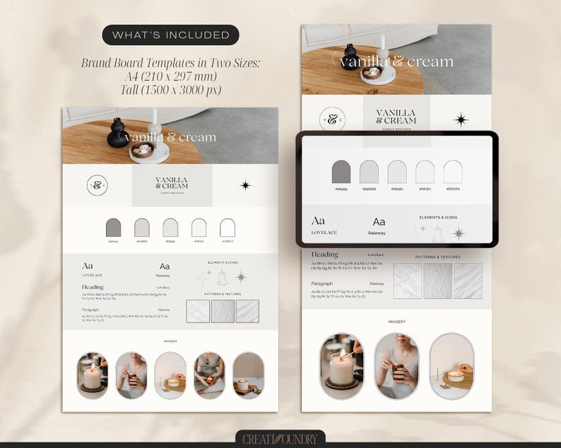 Elegant Boutiques Brand Board | Canva Template | Premade Branding Kit ...
