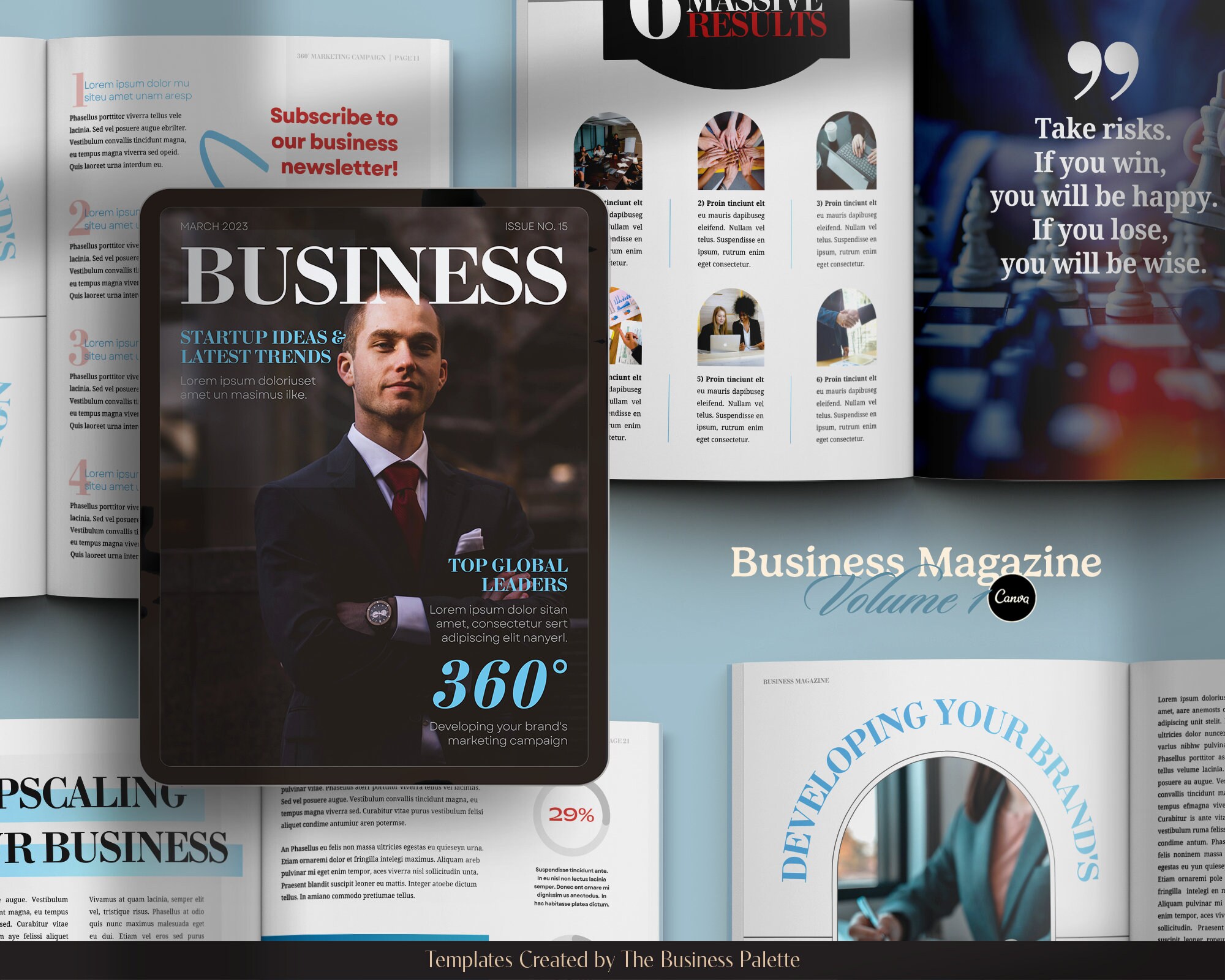 Bundle of Business Magazines Volume 1 and 2 | Customizable in Canva ...