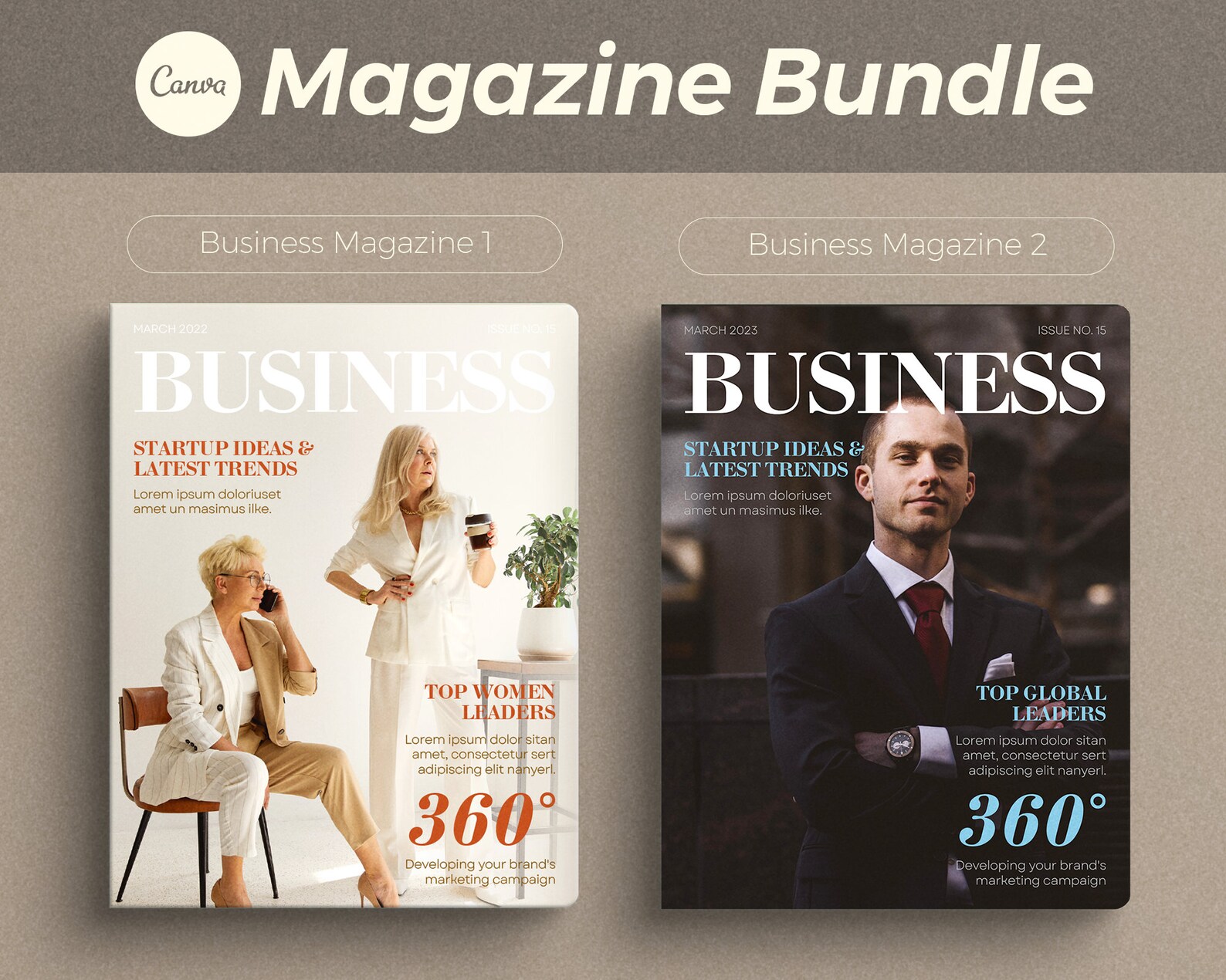 TWO Business Magazines Canva Magazine Templates Bundle Ebook - Etsy