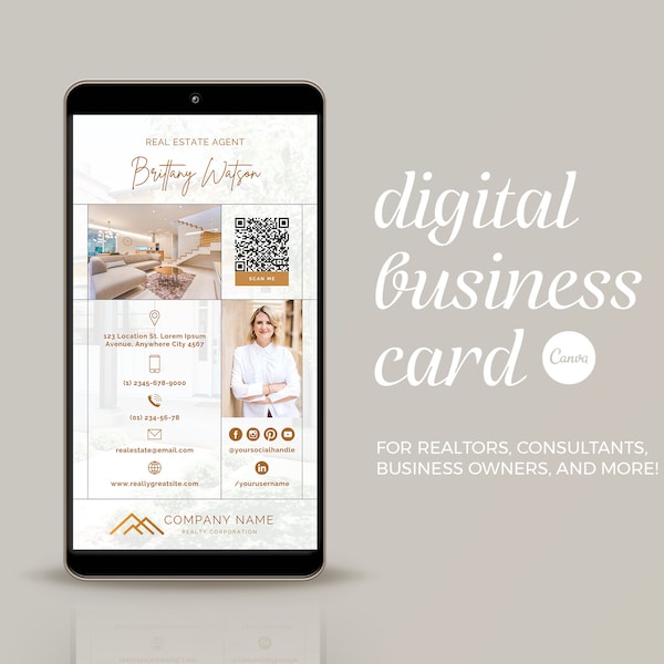 Custom Digital Business Card Qr Code | Virtual Card | - Etsy