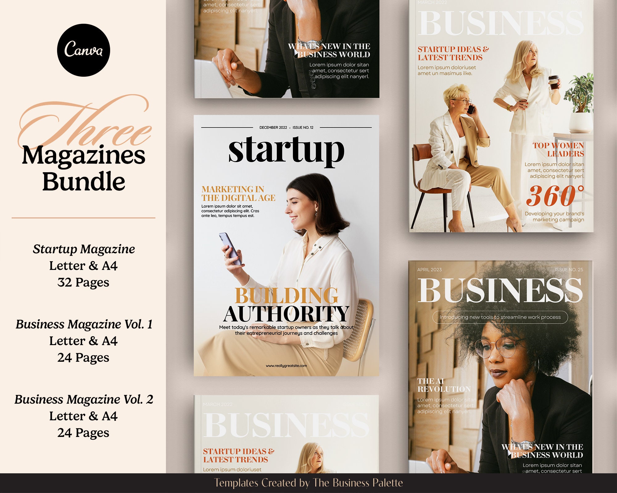 Three Magazines Bundle Startup Business Vol. 1 & 2 Customizable in ...