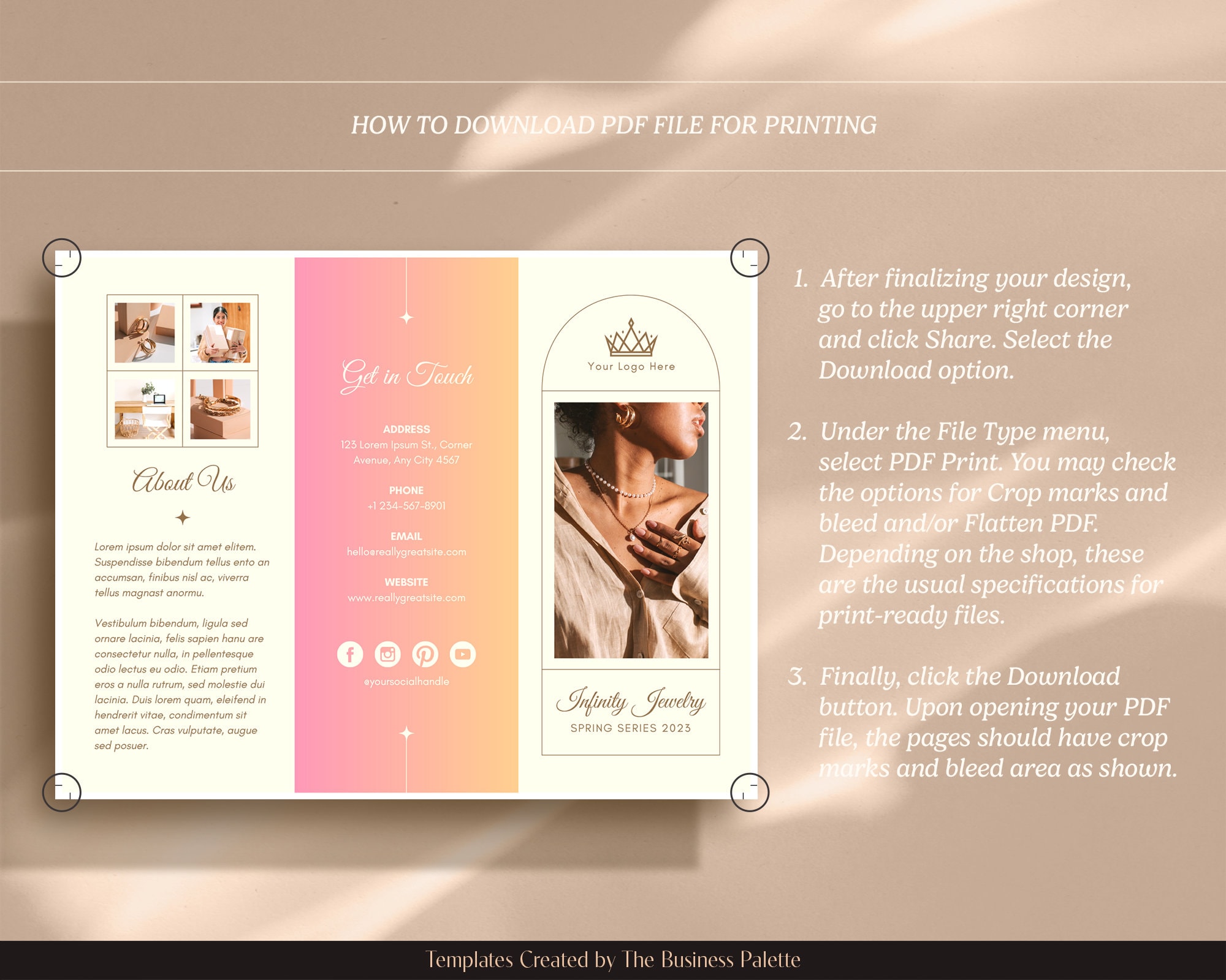Trifold Brochure for Luxury Shops and Boutiques | Customizable in Canva ...
