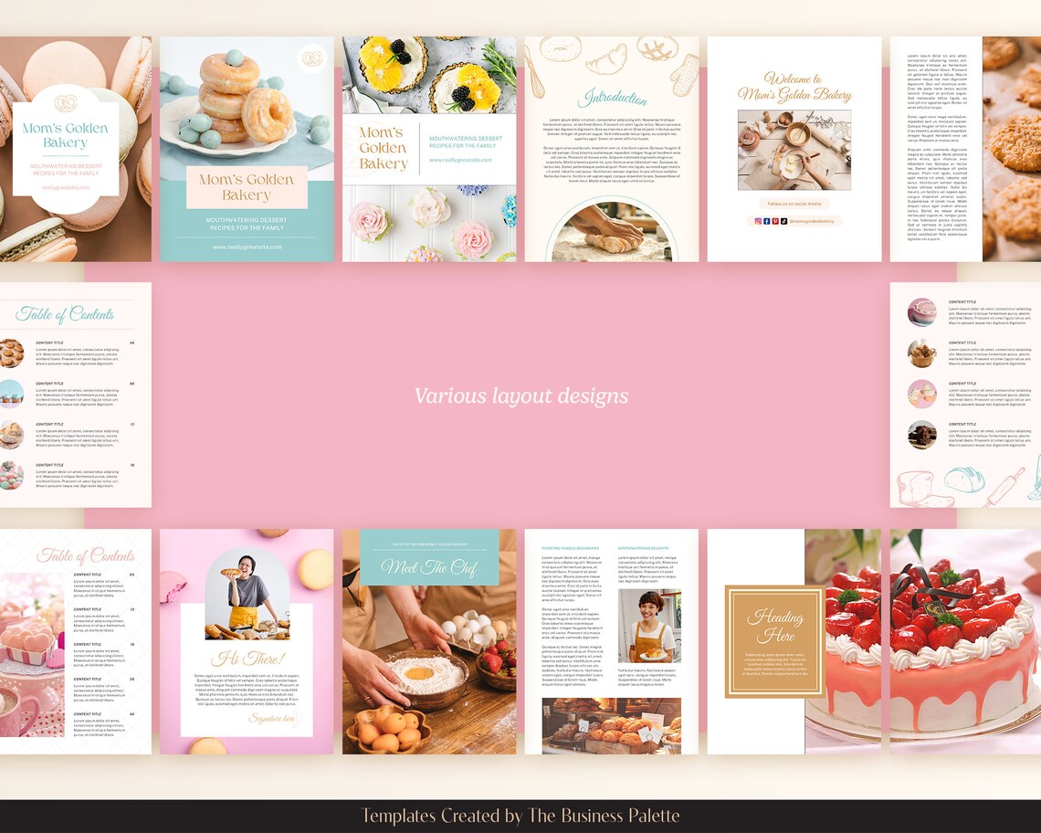 Baking Cookbook Creator | Customizable in Canva | 42 Pages Template ...