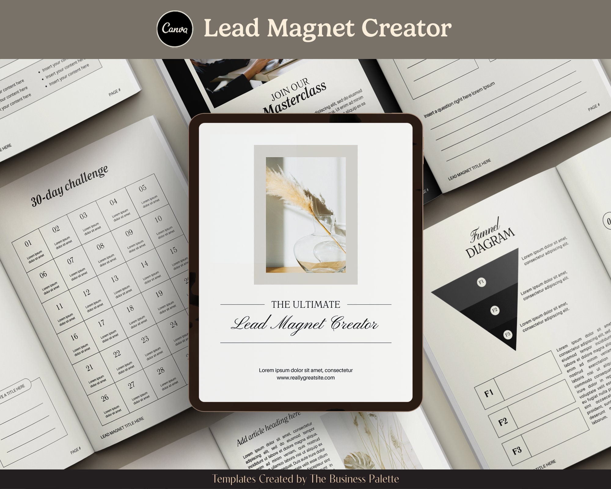 60 Pages Lead Magnet Creator | Canva Templates | Letter Size | Modern ...