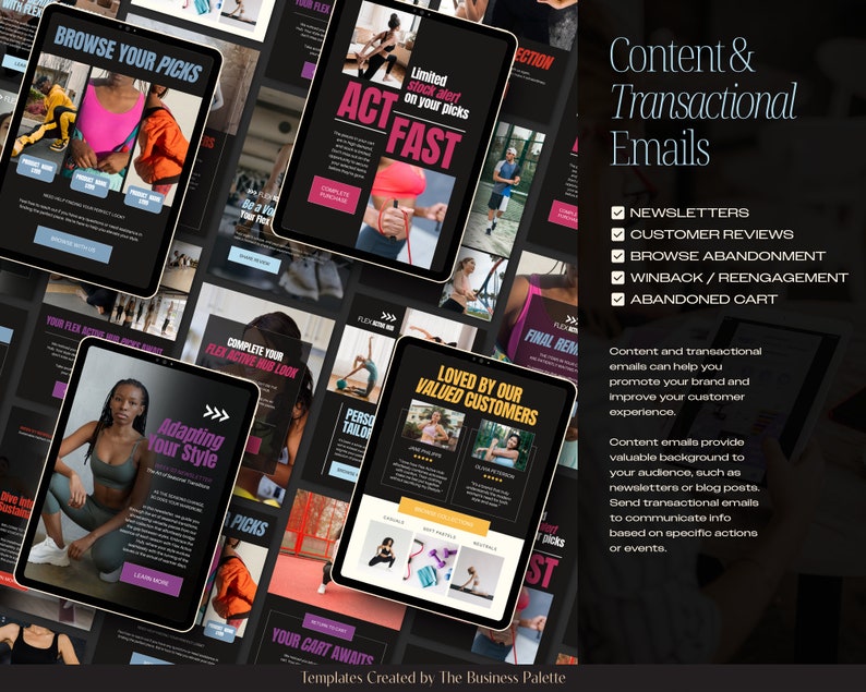 Fitness Emails Set | 50 Canva Templates | Email Flow Creator | Brand ...