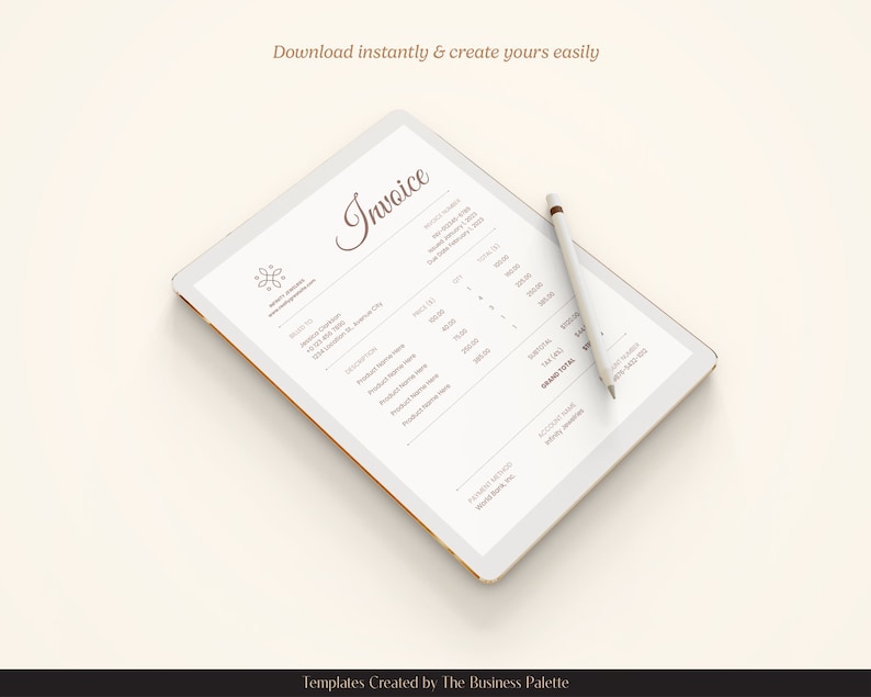 Beige Minimalist Invoice Template | Customizable in Canva | Letter & A4 ...