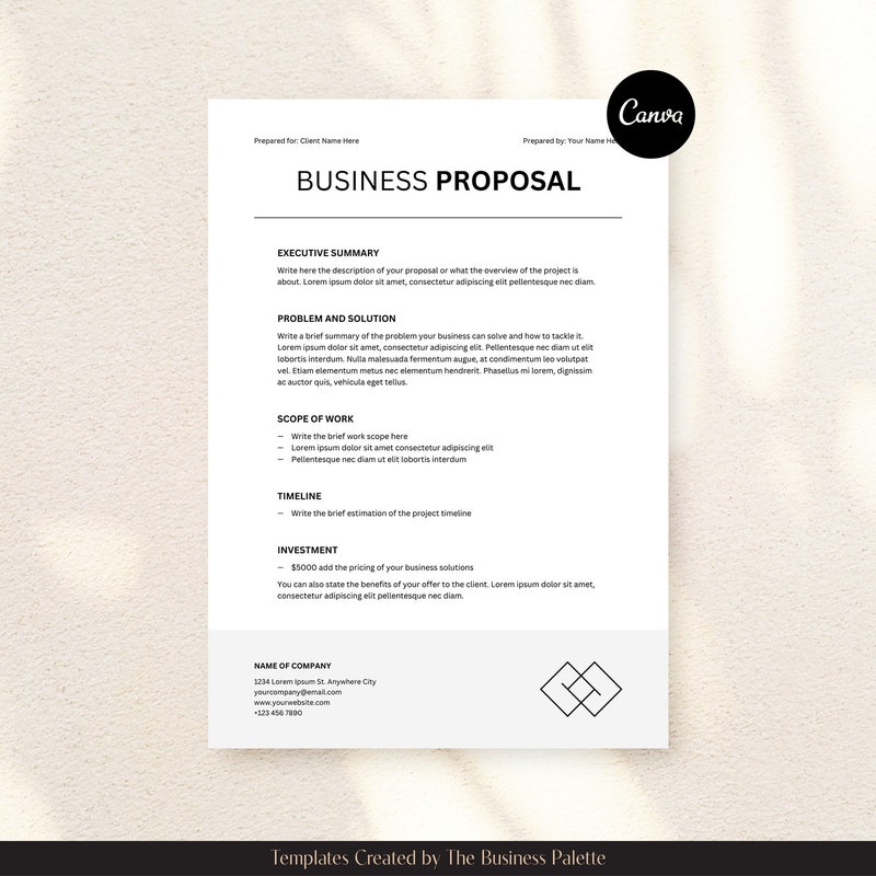 Proposal Layouts - Etsy