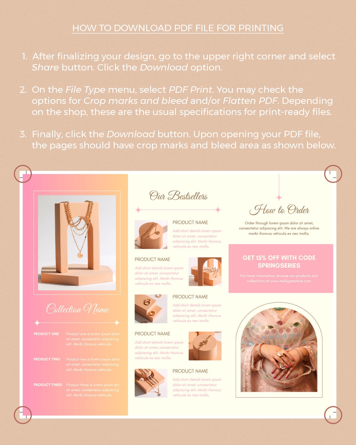 Trifold Brochure for Luxury Shops and Boutiques Customizable - Etsy