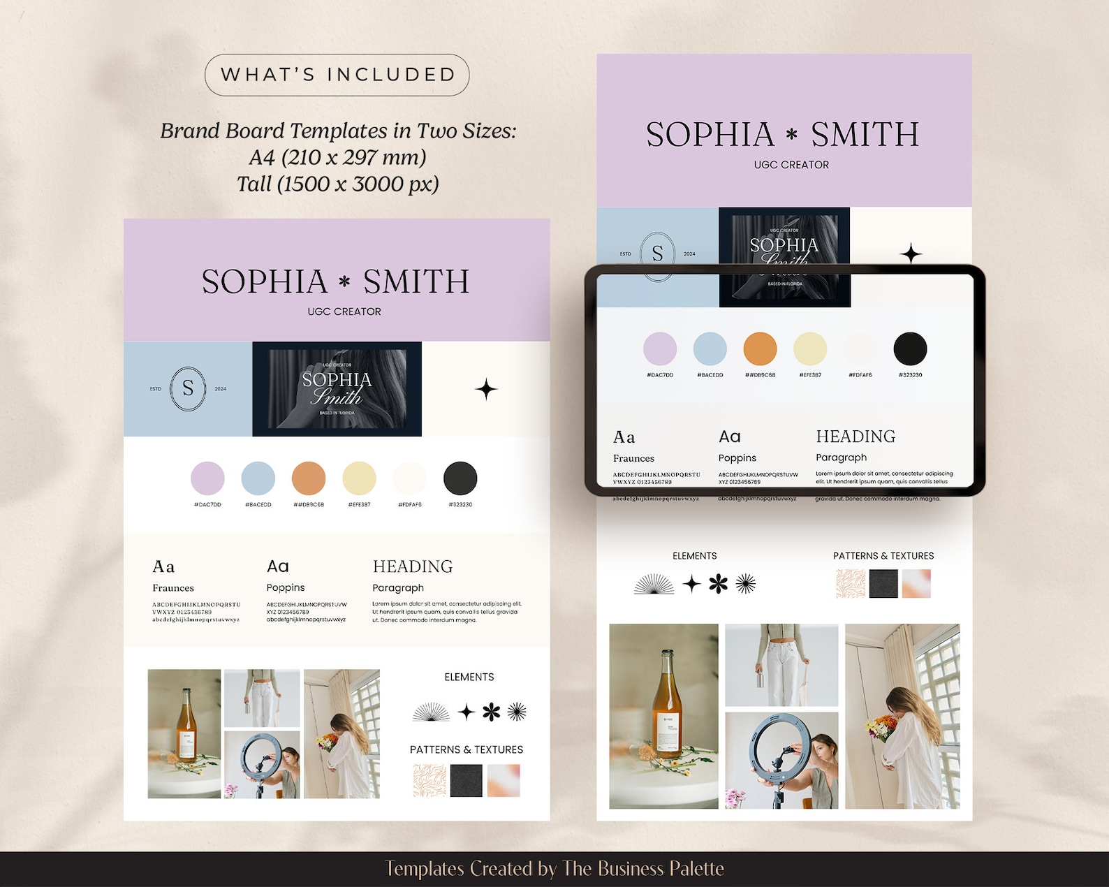 Pastel Brand Board | Canva Template | Premade Kits | Fully Customizable ...