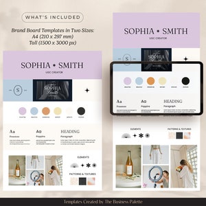 Pastel Brand Board | Canva Template | Premade Kits | Fully Customizable ...
