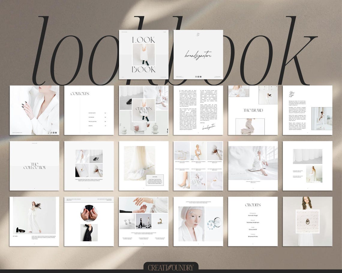 Elegant Lookbook | Square Digital Magazine | 20 Pages Canva Templates ...