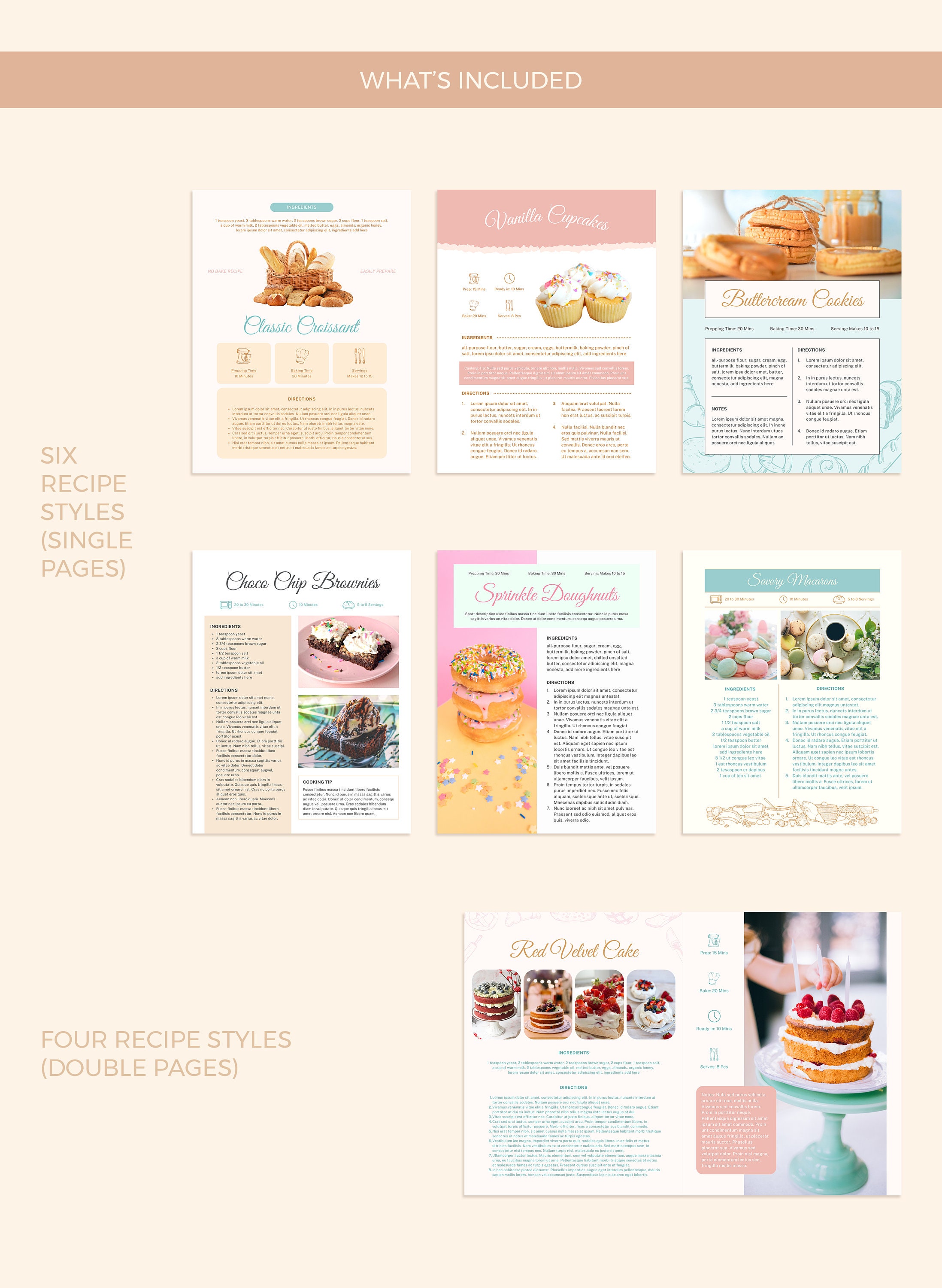 Baking Cookbook Creator Canva Templates 42 Pages US Letter - Etsy