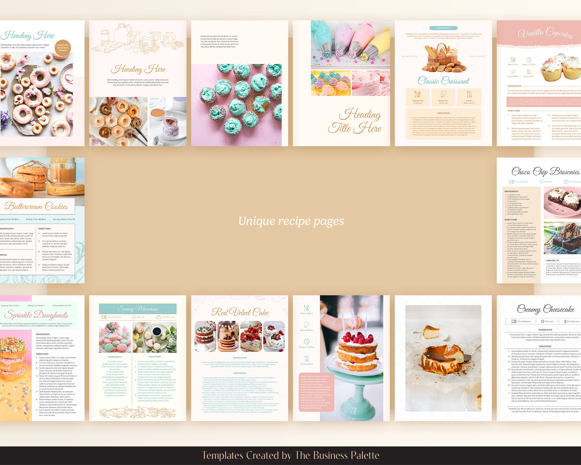 Baking Cookbook Creator | Customizable in Canva | 42 Pages Template ...