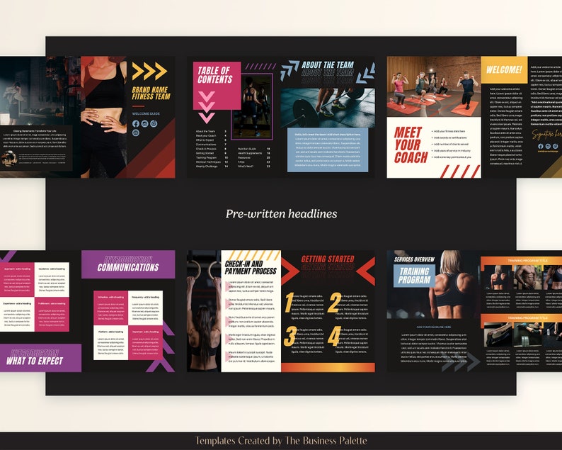 Vibrant Fitness Welcome Packet | Canva Templates | 24 Pages | Letter ...