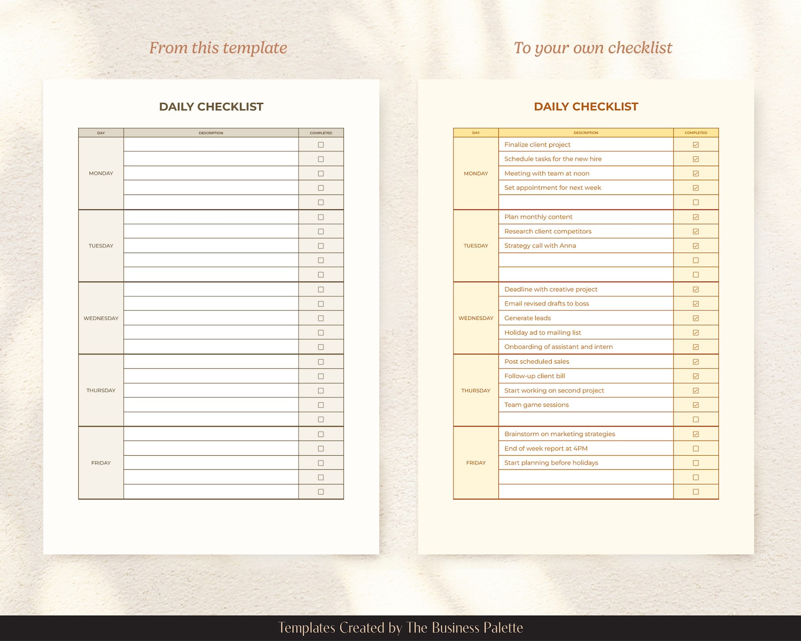 Daily Checklist Template | Fillable in Adobe Acrobat | Fully ...