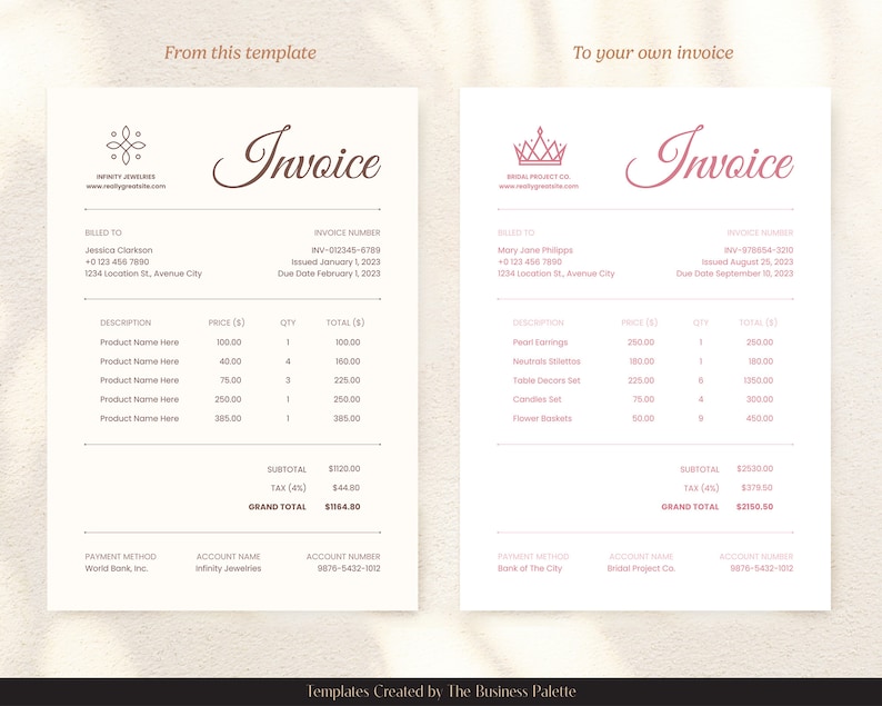 Beige Minimalist Invoice Template | Customizable in Canva | Letter & A4 ...