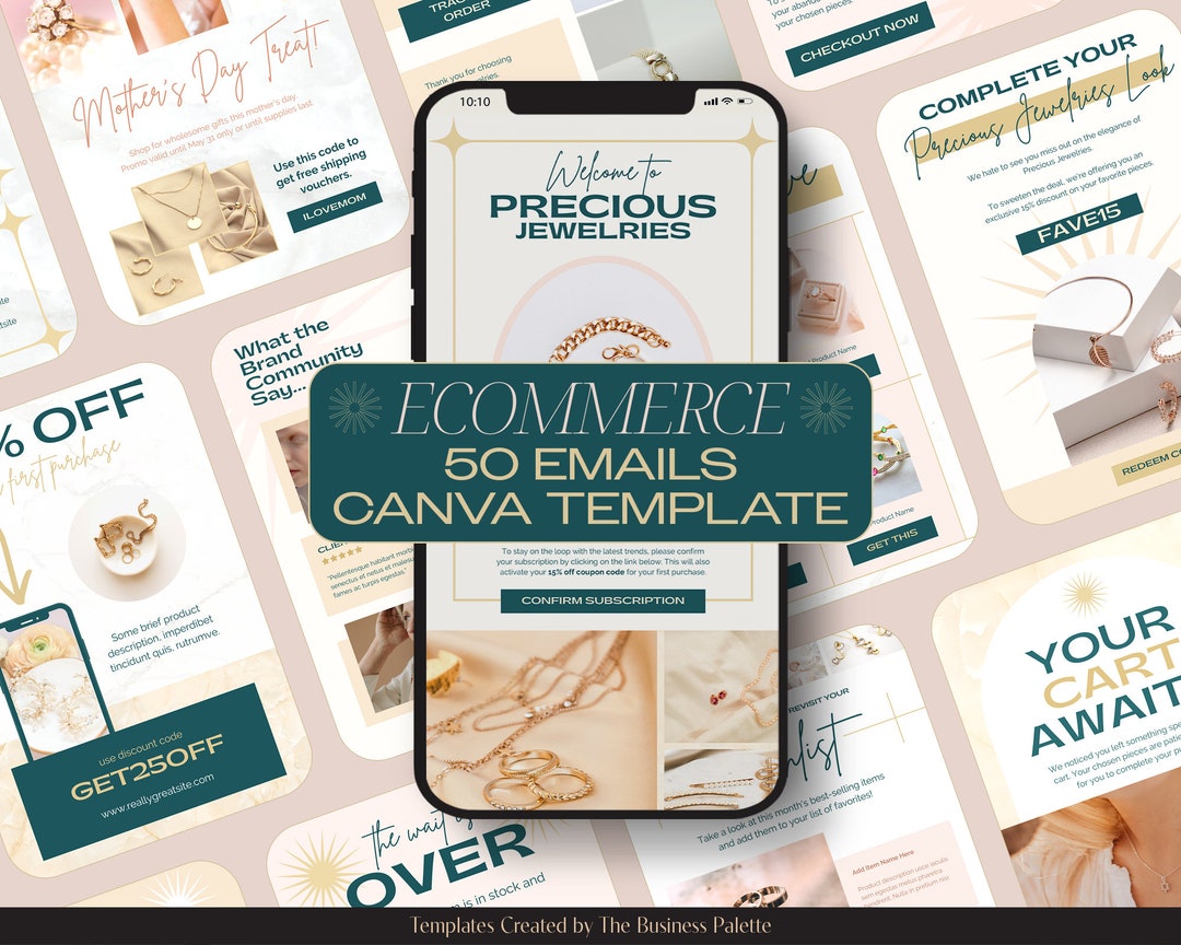 Luxury Ecommerce Emails Set | 50 Canva Templates | Email Flow Creator ...
