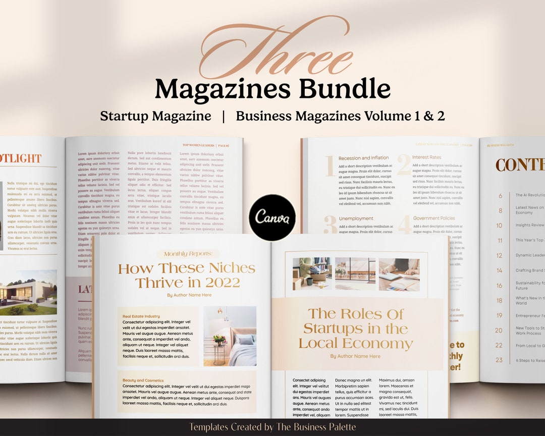 Three Magazines Bundle | 3 Ebook Templates | Startup + Business Vol. 1 ...