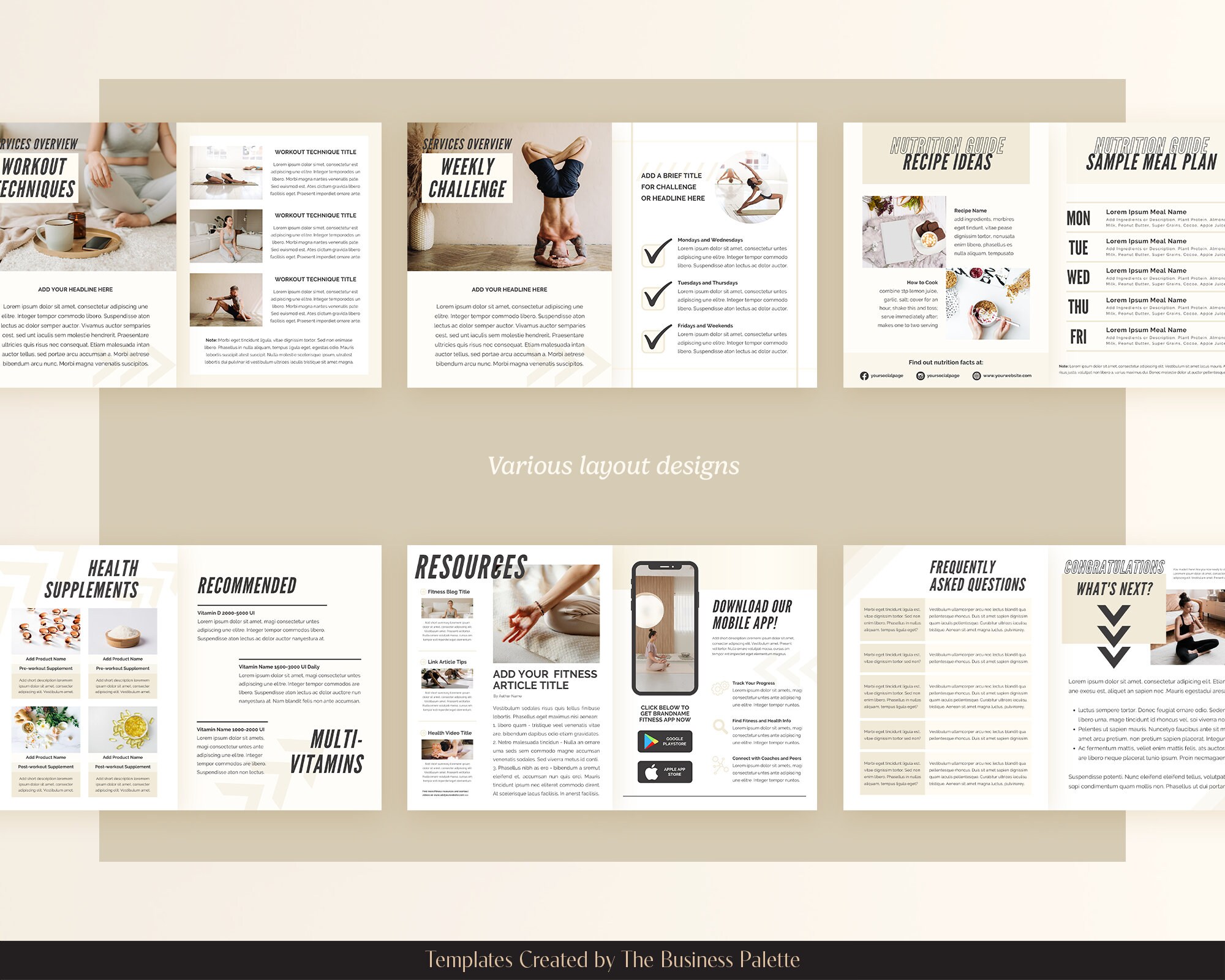 Neutral Fitness Welcome Packet | Canva Templates | 24 Pages | Letter ...