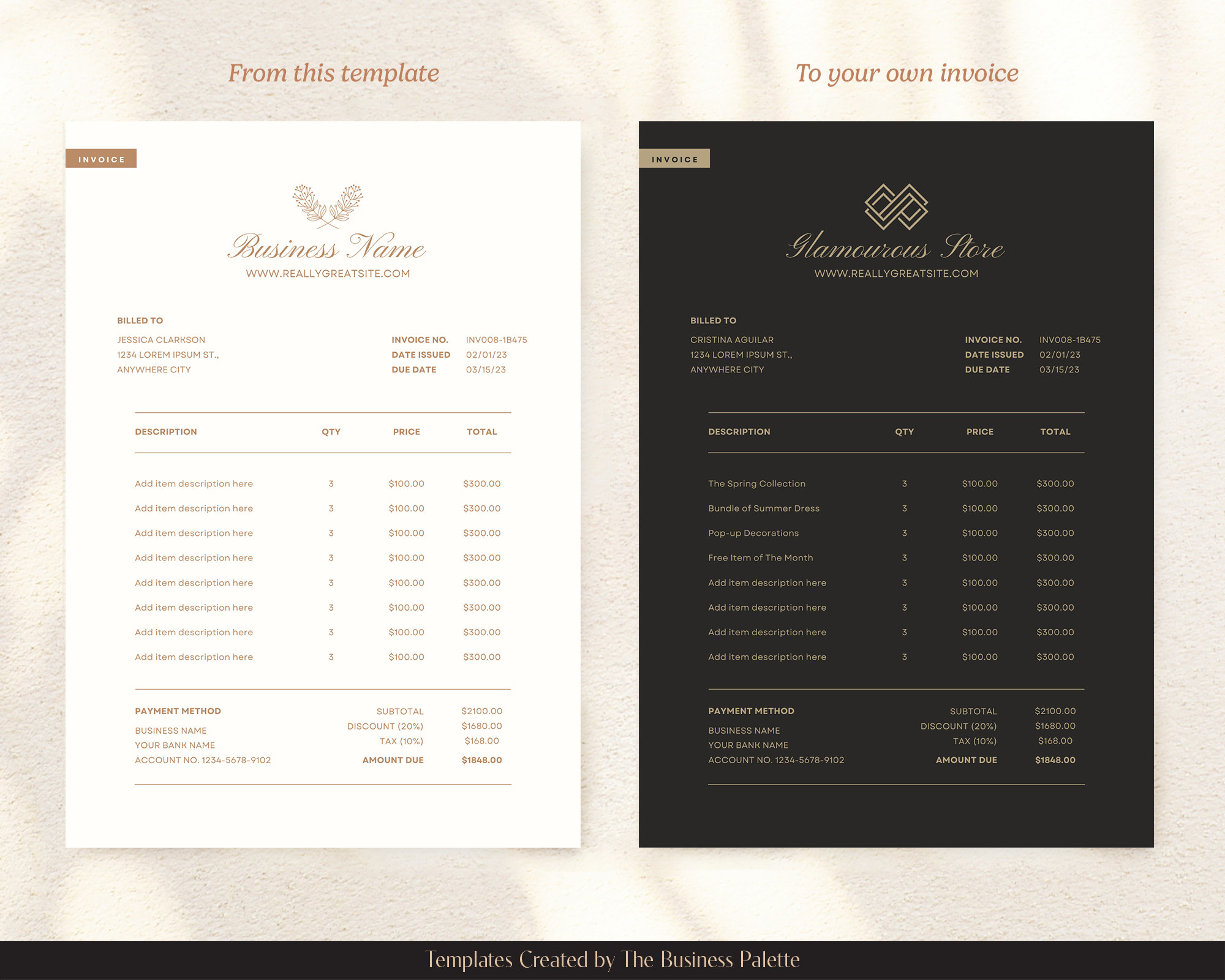Minimalist Invoice Template Customizable in Canva Letter & A4 Sizes ...