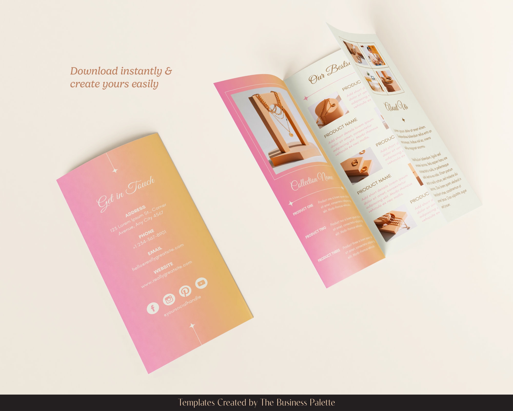 Trifold Brochure for Luxury Shops and Boutiques | Customizable in Canva ...