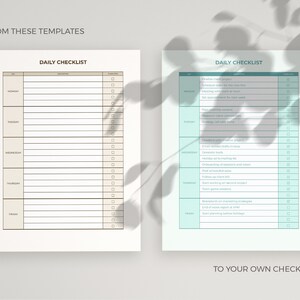 Daily Checklist Template Fillable in Adobe Acrobat Fully - Etsy