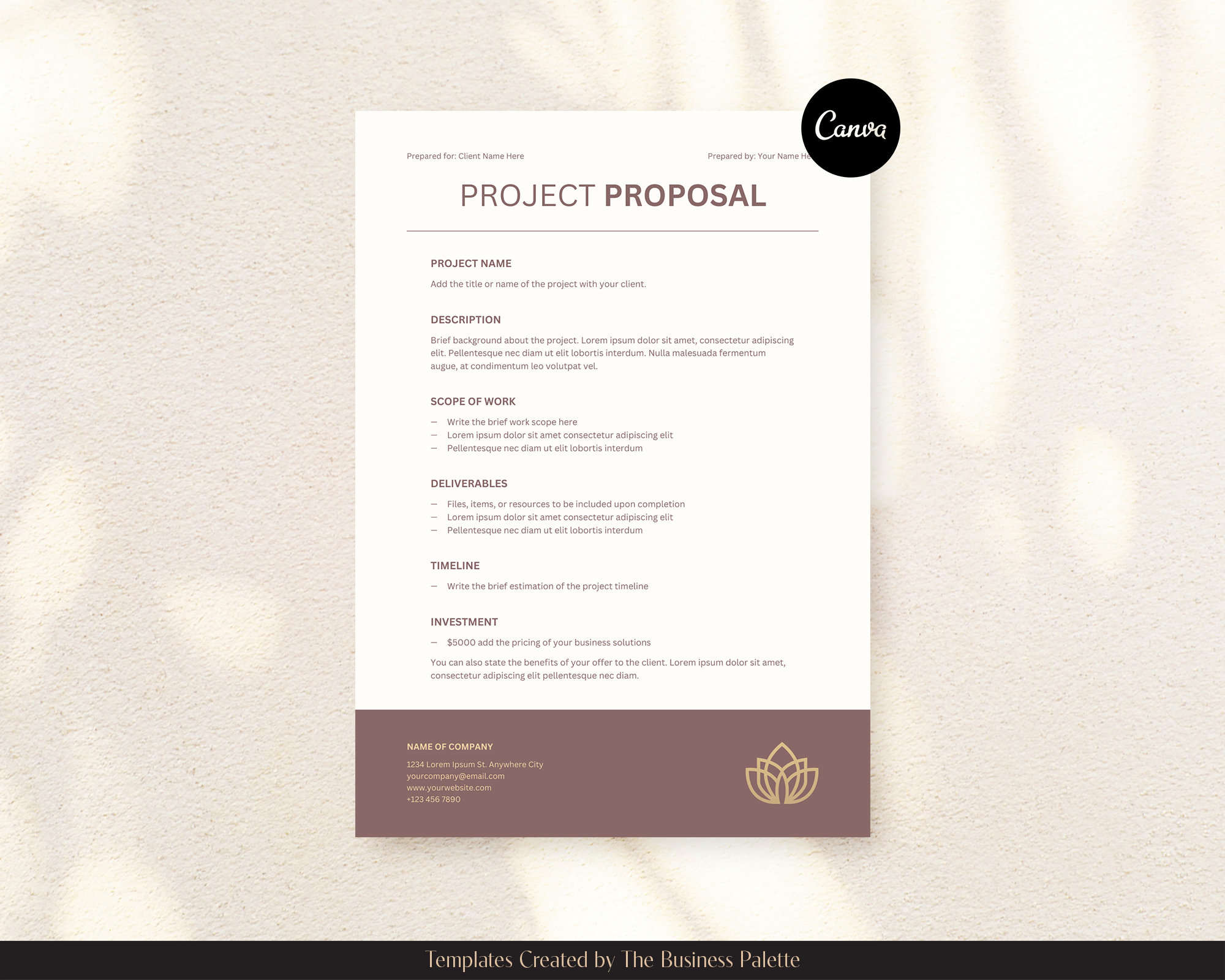 Project Proposal | Customizable in Canva | Letter & A4 Sizes ...