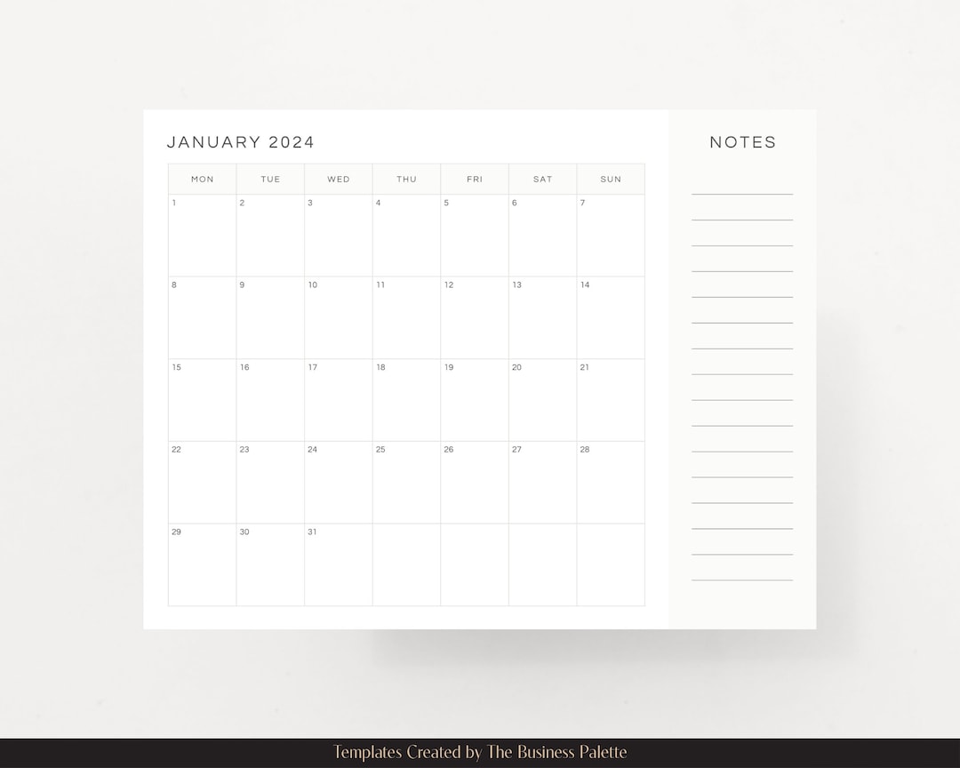 Minimalist Gray 2024 Calendars Bundle of Ready-to-use PDF ...