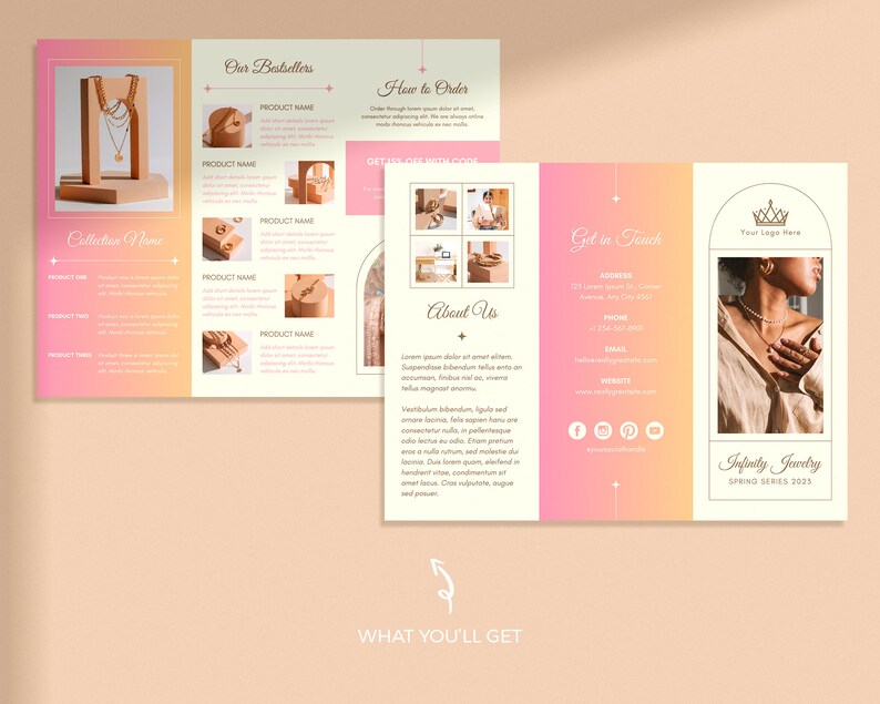 Trifold Brochure for Luxury Shops and Boutiques Customizable - Etsy