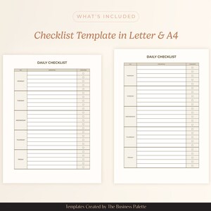 Daily Checklist Template | Fillable in Adobe Acrobat | Fully ...