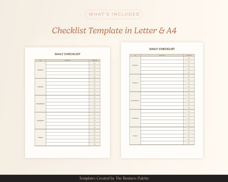 Daily Checklist Template | Fillable in Adobe Acrobat | Fully ...